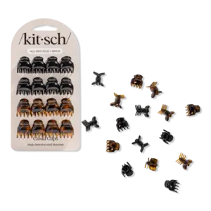 KITSCH Recycled Plastic Micro Cloud Claw Clips - Black & Tort