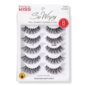 Kiss So Wispy 5 Pair Lashes #11, Multipack - One-color