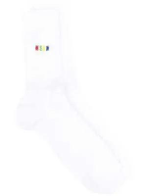 MSGM Embroidered Logo Ankle Socks - White
