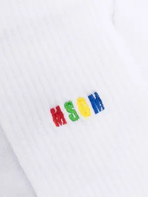 MSGM Embroidered Logo Ankle Socks