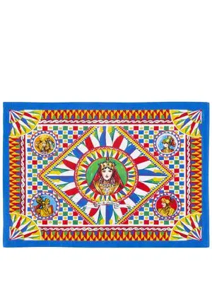 Dolce & Gabbana Carretto-print Placemat And Napkin Set - Multicolour