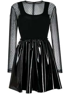 Red Valentino High-shine Panel Dress - Black