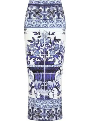 Dolce & Gabbana Majolica-print Pencil Skirt