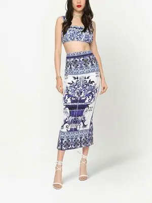 Dolce & Gabbana Majolica-print Pencil Skirt