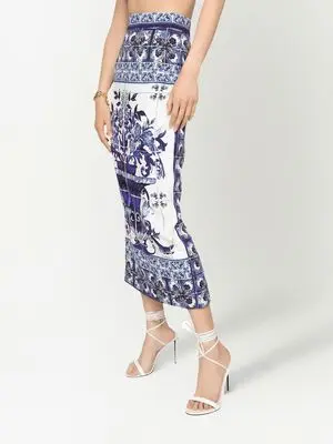 Dolce & Gabbana Majolica-print Pencil Skirt
