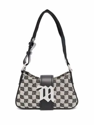 MISBHV Logo-plaque Woven Shoulder Bag - Neutrals