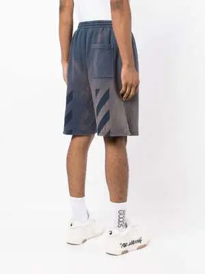 Off-White Diag-stripe Cotton Shorts