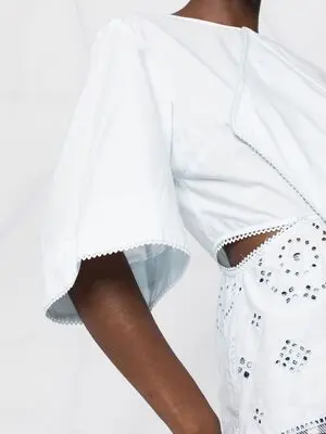 GANNI Broderie Anglaise T-shirt - Blue