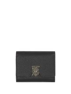 Burberry Monogram Grained Leather Wallet - Black