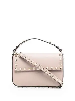Valentino Garavani Stud-detail Leather Shoulder Bag - Neutrals