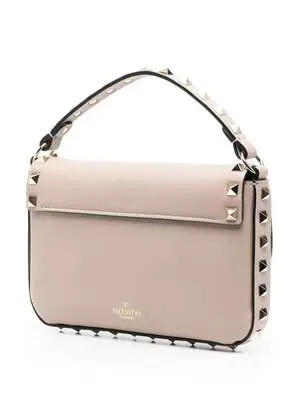 Valentino Garavani Stud-detail Leather Shoulder Bag - Neutrals