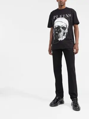 Philipp Plein Skull Print Cotton T-shirt - Black