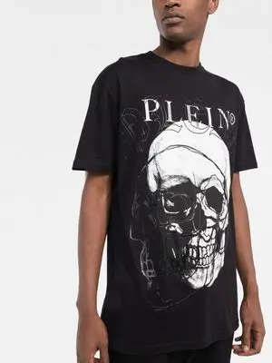 Philipp Plein Skull Print Cotton T-shirt - Black