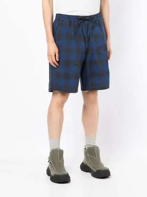 AND WANDER Check-print Track Shorts