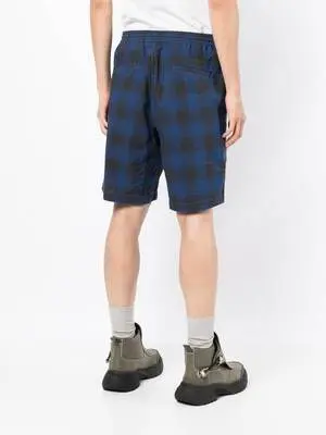 AND WANDER Check-print Track Shorts