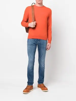 Malo Round-neck Knit Jumper - Orange