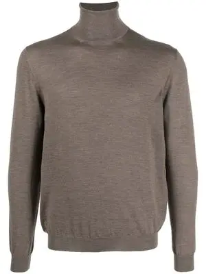 Malo Roll-neck Knit Jumper - Brown
