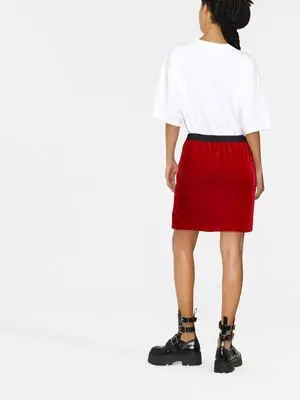 TOM FORD Logo-waistband Velvet Miniskirt