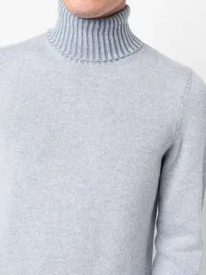 Malo Roll-neck Knit Jumper - Blue