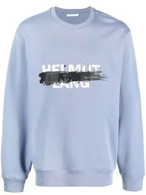 Helmut Lang Painted Logo-print Sweatshirt - Blue