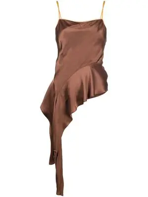 Helmut Lang Asymmetric Draped Satin Top