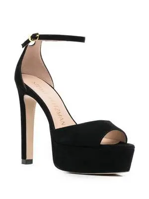 STUART WEITZMAN Platform Suede Sandals - Black