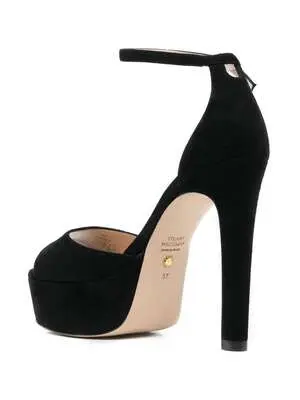 STUART WEITZMAN Platform Suede Sandals - Black