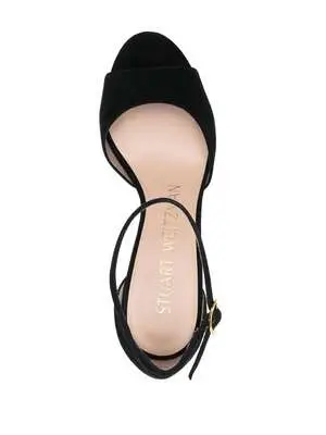 STUART WEITZMAN Platform Suede Sandals - Black