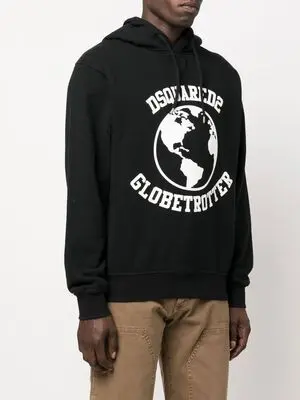 Dsquared2 Globetrotter Logo-print Hoodie - Black