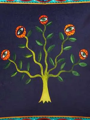 La DoubleJ Eye Vines Velvet Cushion