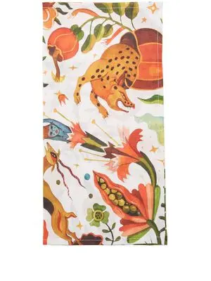 La DoubleJ Jungle Book Set Of Two Large Napkins - White