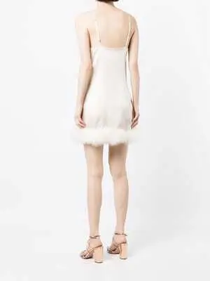 GILDA & PEARL Celeste Feather-trim Mini Dress