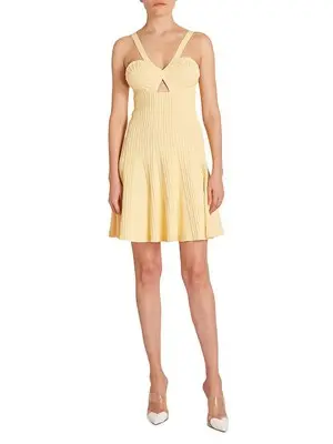 Alaïa Pleated Knit Skater Dress Size