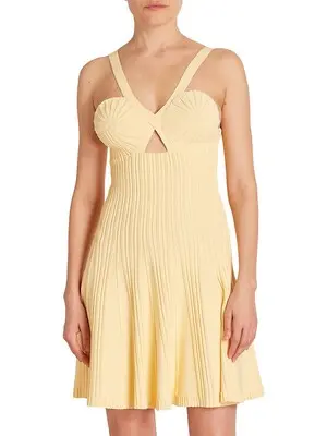 Alaïa Pleated Knit Skater Dress Size