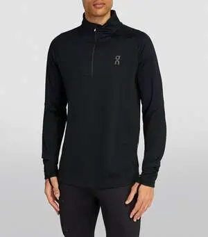 On Climate Zip-up Long-sleeve T-shirt - Black