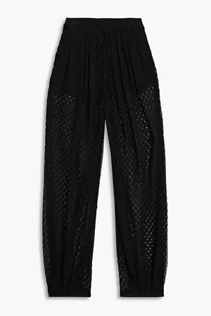 Missoni Pleated Crochetknit Tapered Pants - Black