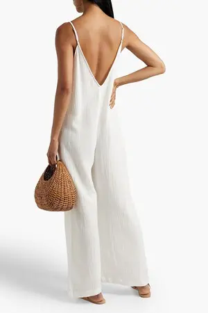 Onia Cottongauze Wideleg Jumpsuit - White