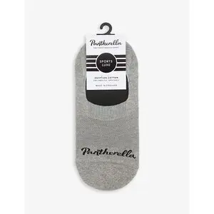 Pantherella Logo Cotton-blend Invisible Socks - Grey