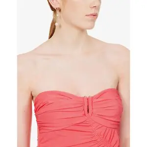 SELF-PORTRAIT Strapless Ruched Stretch-woven Mini Dress