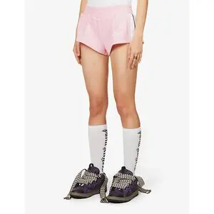 Palm Angels Track Logo-printed Mid-rise Woven Shorts