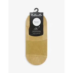 Pantherella Classic Cotton-blend Invisible Socks - Khaki