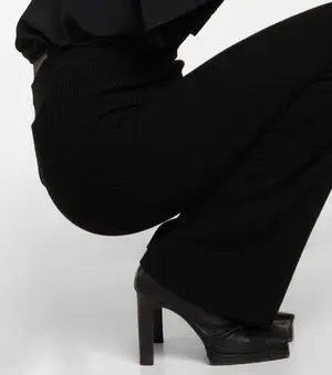 Rick Owens Rib-knit Wool-blend Pants