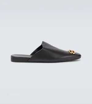 Balenciaga Cosy Bb Leather Slippers - Black