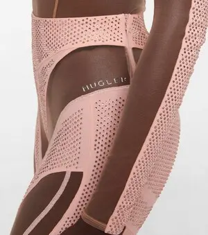 MUGLER Paneled Stirrup Leggings - Pink