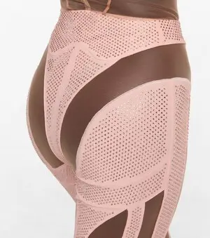 MUGLER Paneled Stirrup Leggings - Pink