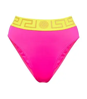 Versace Greca High-rise Bikini Bottom - Pink