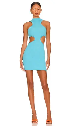 Nbd Mock Neck Cut Out Mini Dress