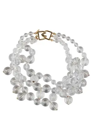KENNETH JAY LANE Kenneth Jay Lane Clear Clustered Drop Necklace