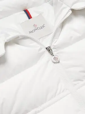 Moncler Fleole Logo-print Striped Quilted Hooded Down Jacket