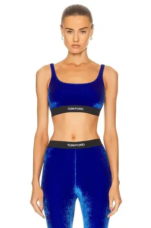 TOM FORD Tom Ford Velvet Signature Bralette In Black Yves Blue